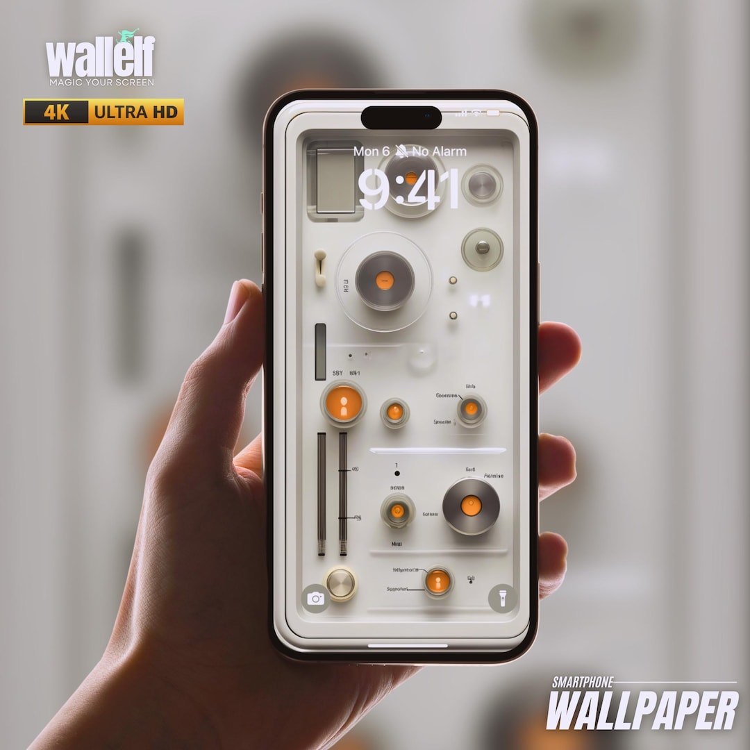 Vintage Control Panel iPhone Wallpaper | 4K Retro Minimalist Design for ...