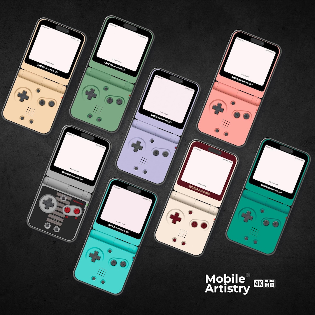 Gameboy Advance SP Flip Phone Wallpapers Pack | 8 Retro Color ...