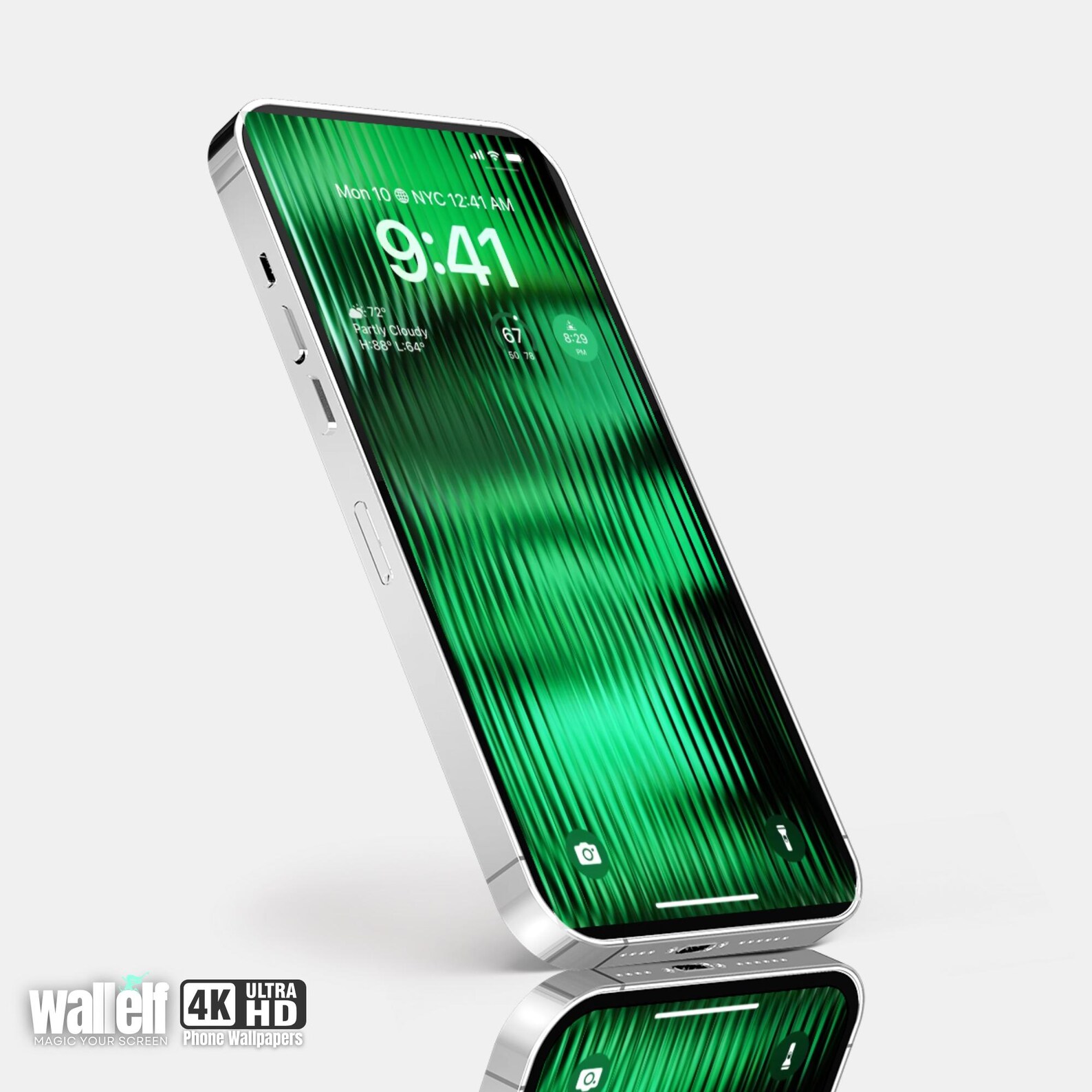 Green Wave Abstract Phone Wallpaper | Modern Minimalist Digital Art ...