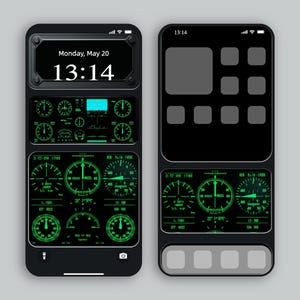 Aircraft Instrument Panel Wallpaper | Futuristic Green Glow Aviation ...