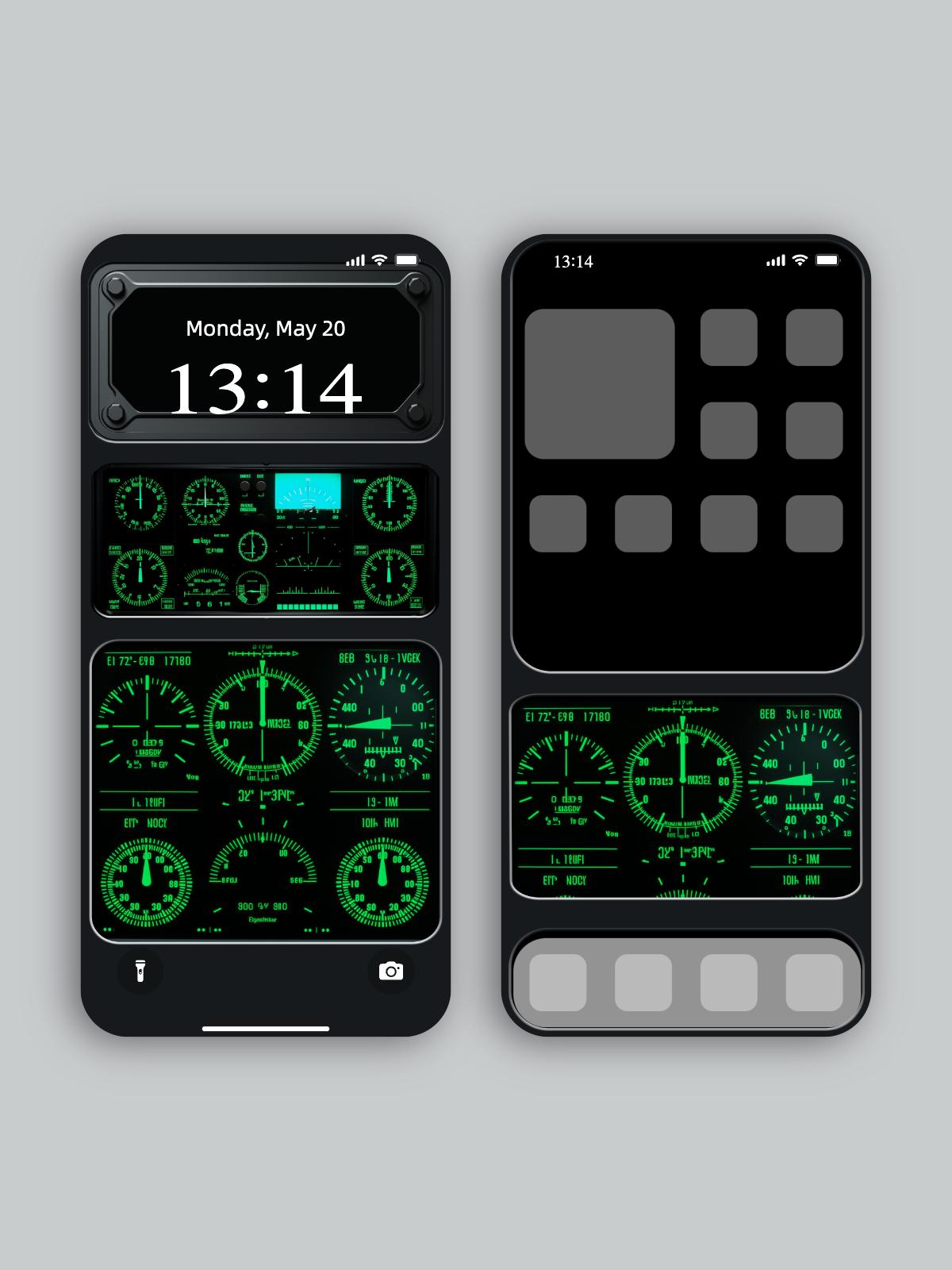 Aircraft Instrument Panel Wallpaper | Futuristic Green Glow Aviation ...