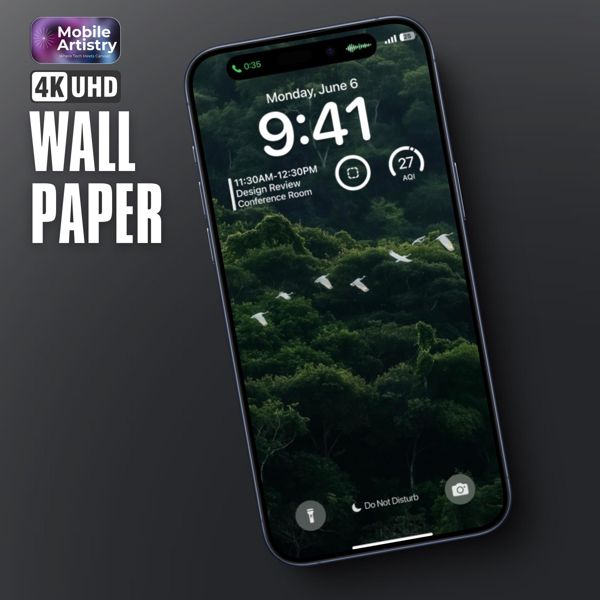 Birds in the Forest 4K Phone Wallpaper - Serene Nature Scene for iPhone ...