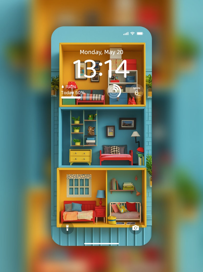 Minimalist Cozy Room Phone Wallpaper | Vibrant Phone Background ...