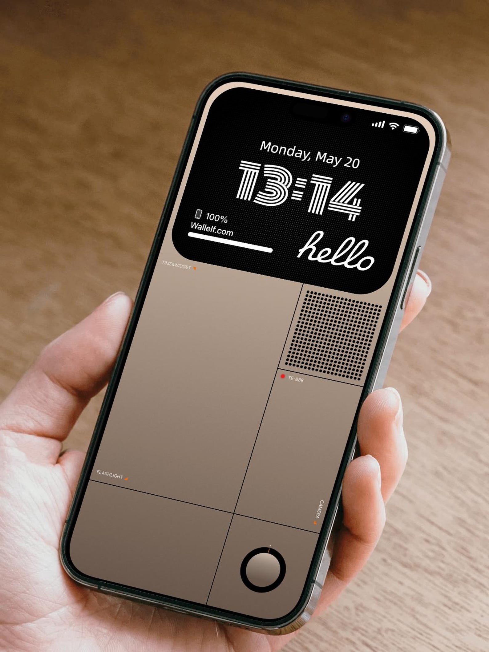 Retro Minimalist Tech Wallpaper Classic Beige Design for iPhone Android ...