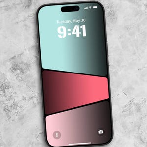 Modern Colorblock iPhone Wallpaper | Red Blue Abstract Ios Lock Screen ...