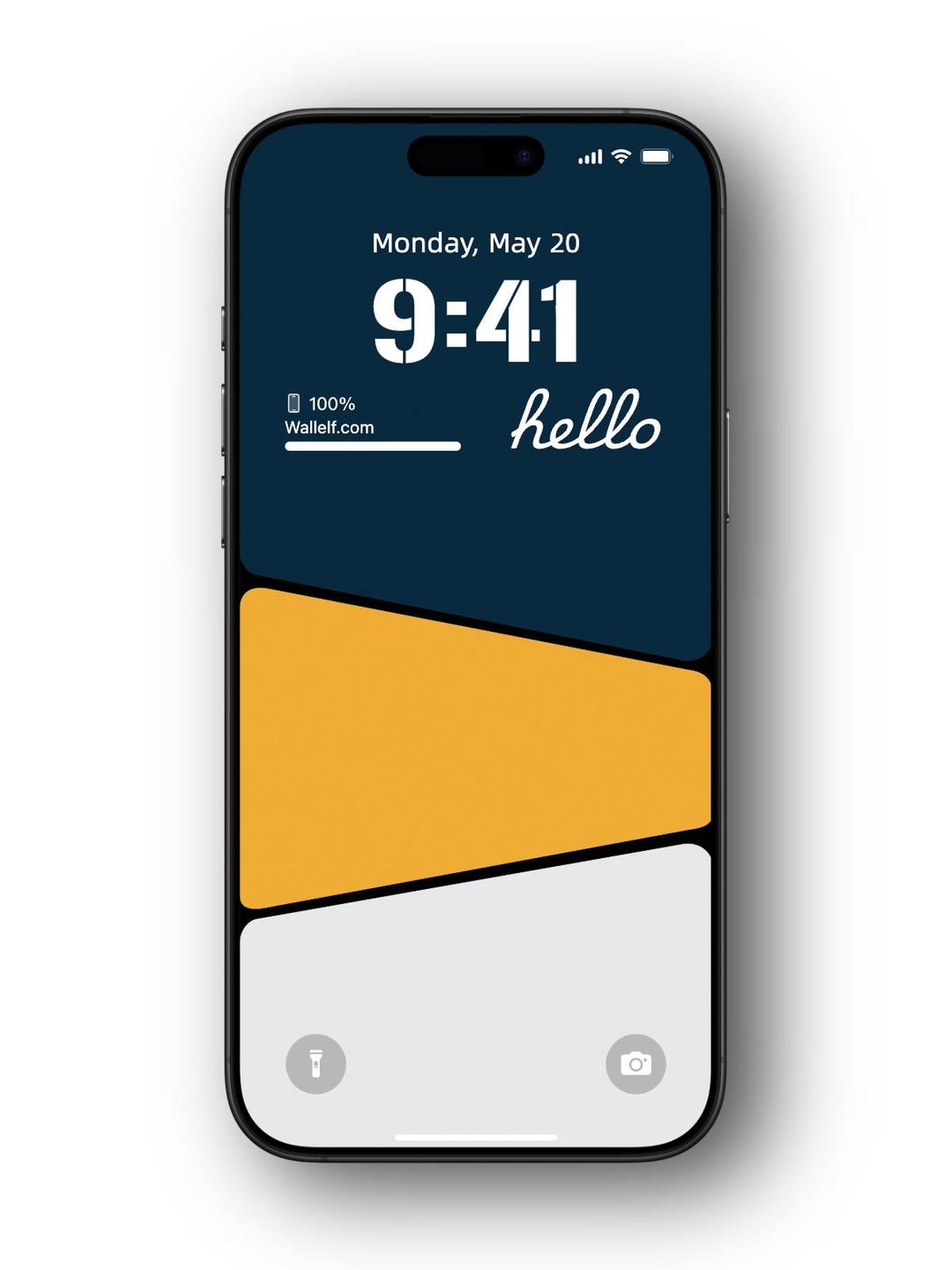 Dark Blue Orange iPhone Wallpaper | Minimalist Colorblock Lock Screen ...