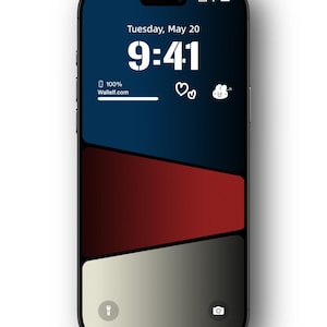 Minimalist Red Blue iPhone Wallpaper | Modern Colorblock Lock Screen ...