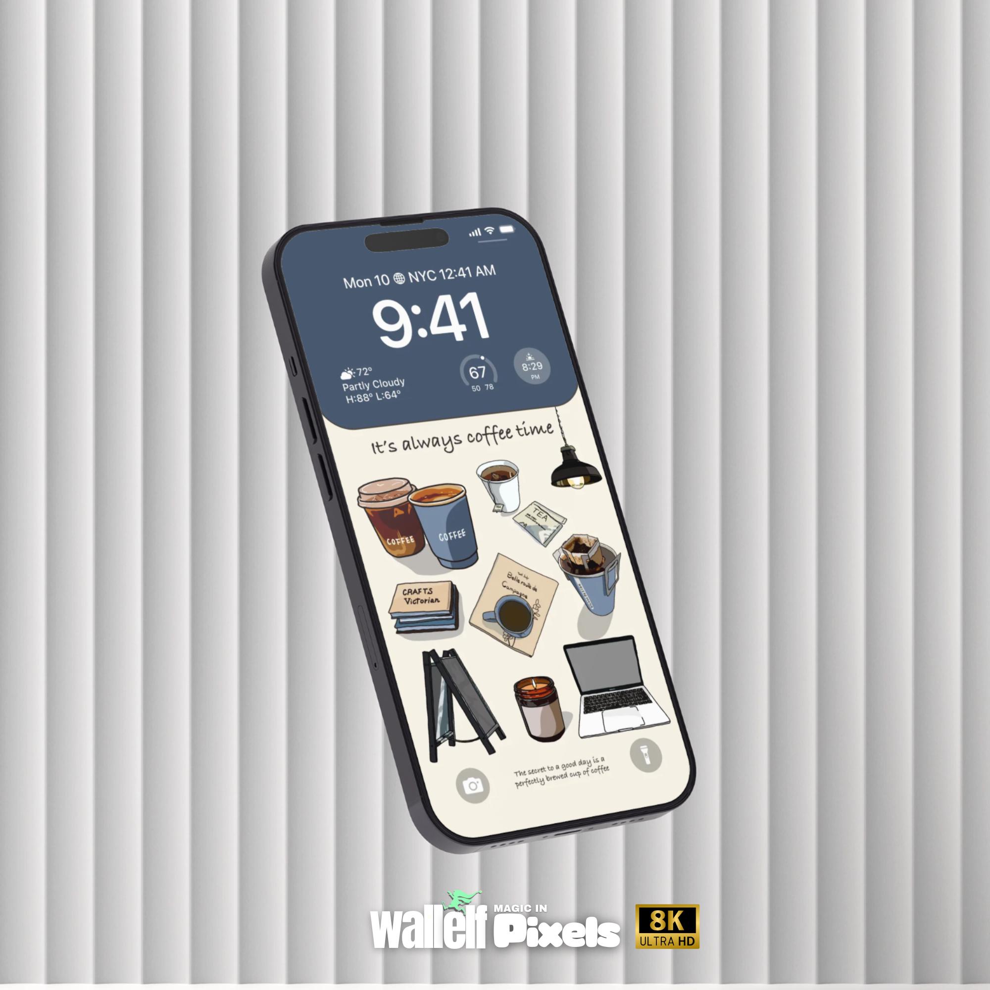Coffee Lover’s iPhone Wallpaper | Cozy Coffee Time Digital Background ...