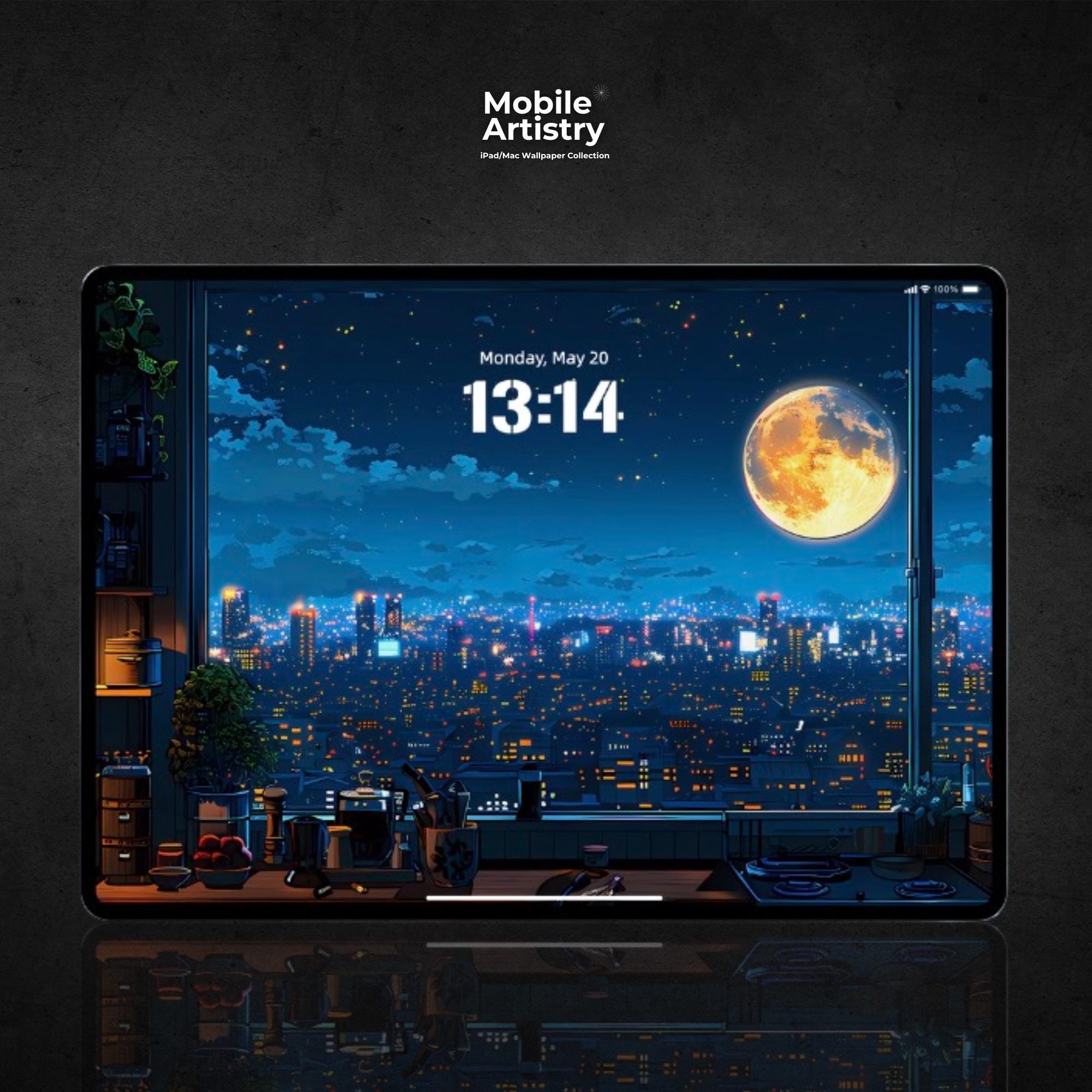 City Night View Tablet Wallpapers Cozy Urban Skyline Window Views for ...