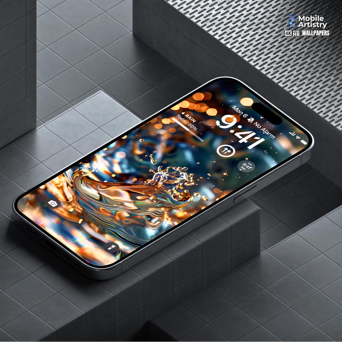 Golden Liquid Glass Phone Wallpaper | 4K HD for Iphone, Android ...