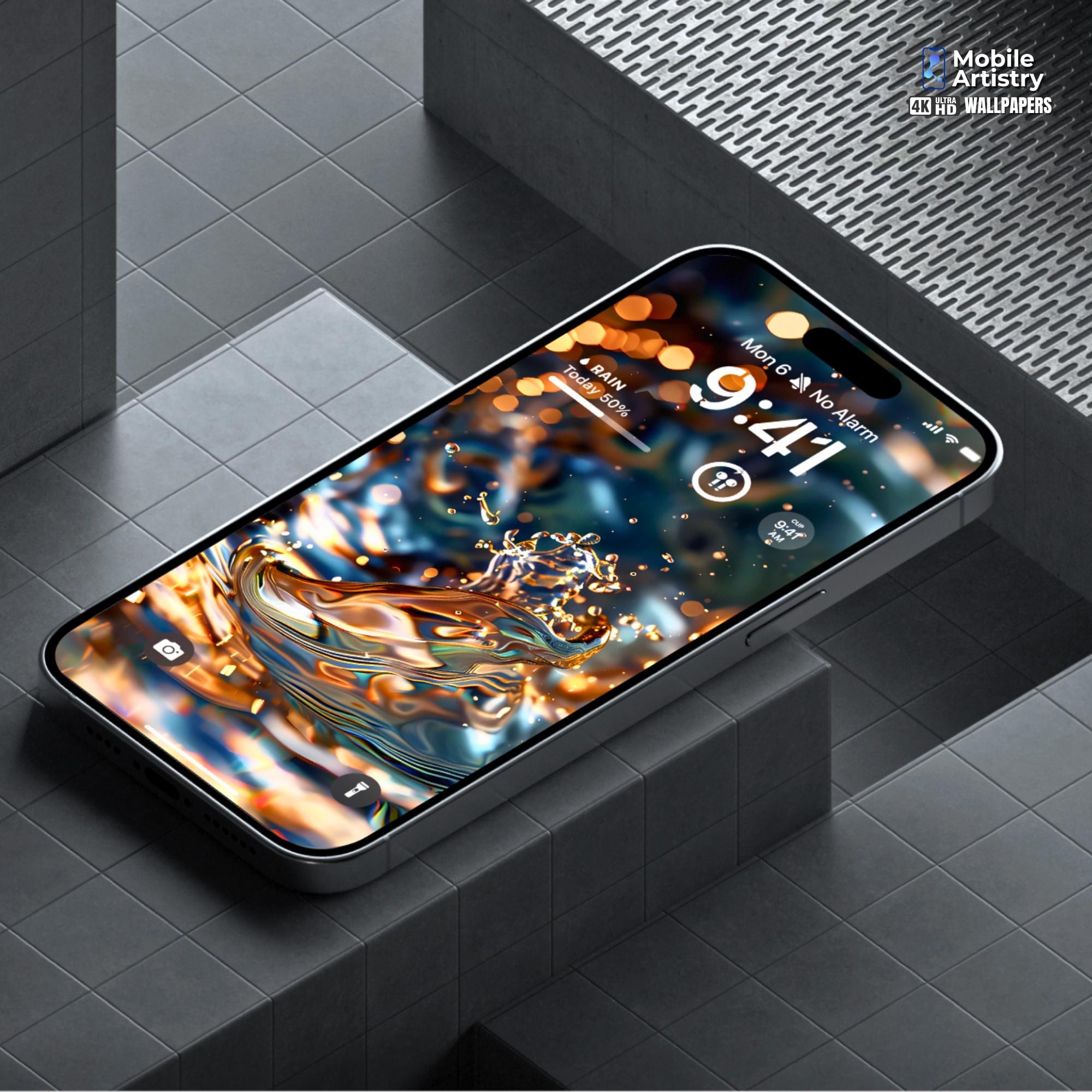 Golden Liquid Glass Phone Wallpaper | 4K HD for Iphone, Android ...