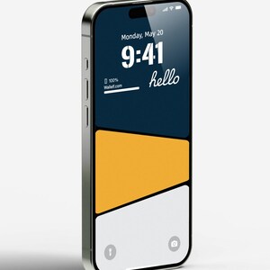 Dark Blue Orange iPhone Wallpaper | Minimalist Colorblock Lock Screen ...