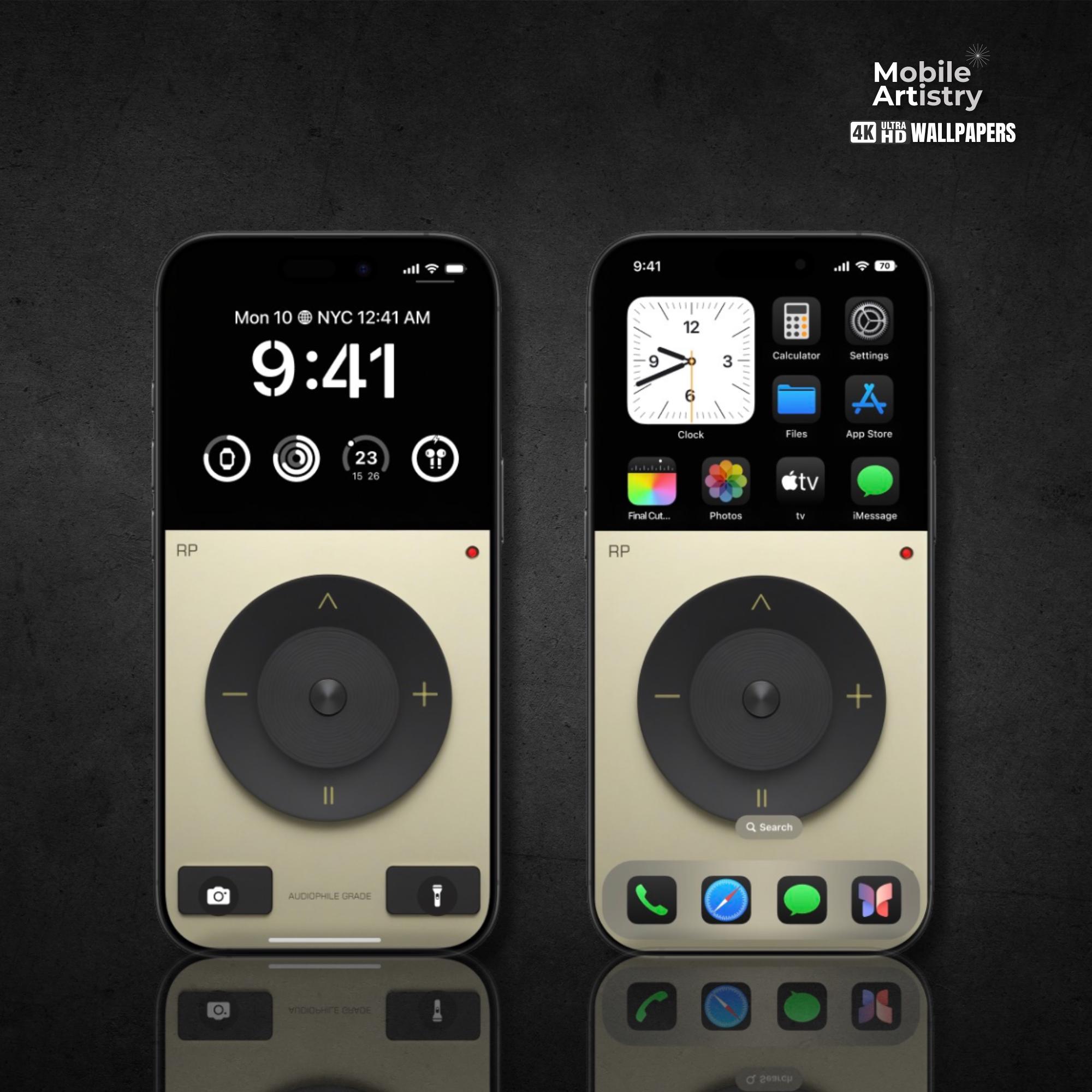 Retro Audio Control iPhone Wallpaper | Vintage Music Player-themed ...