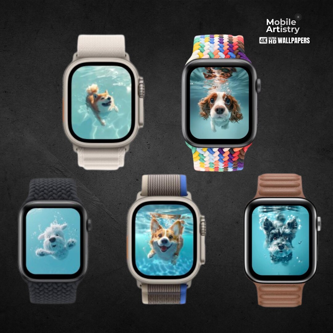 Underwater Dog Watch Faces | 4K UHD Smartwatch Wallpapers | Playful Dog ...