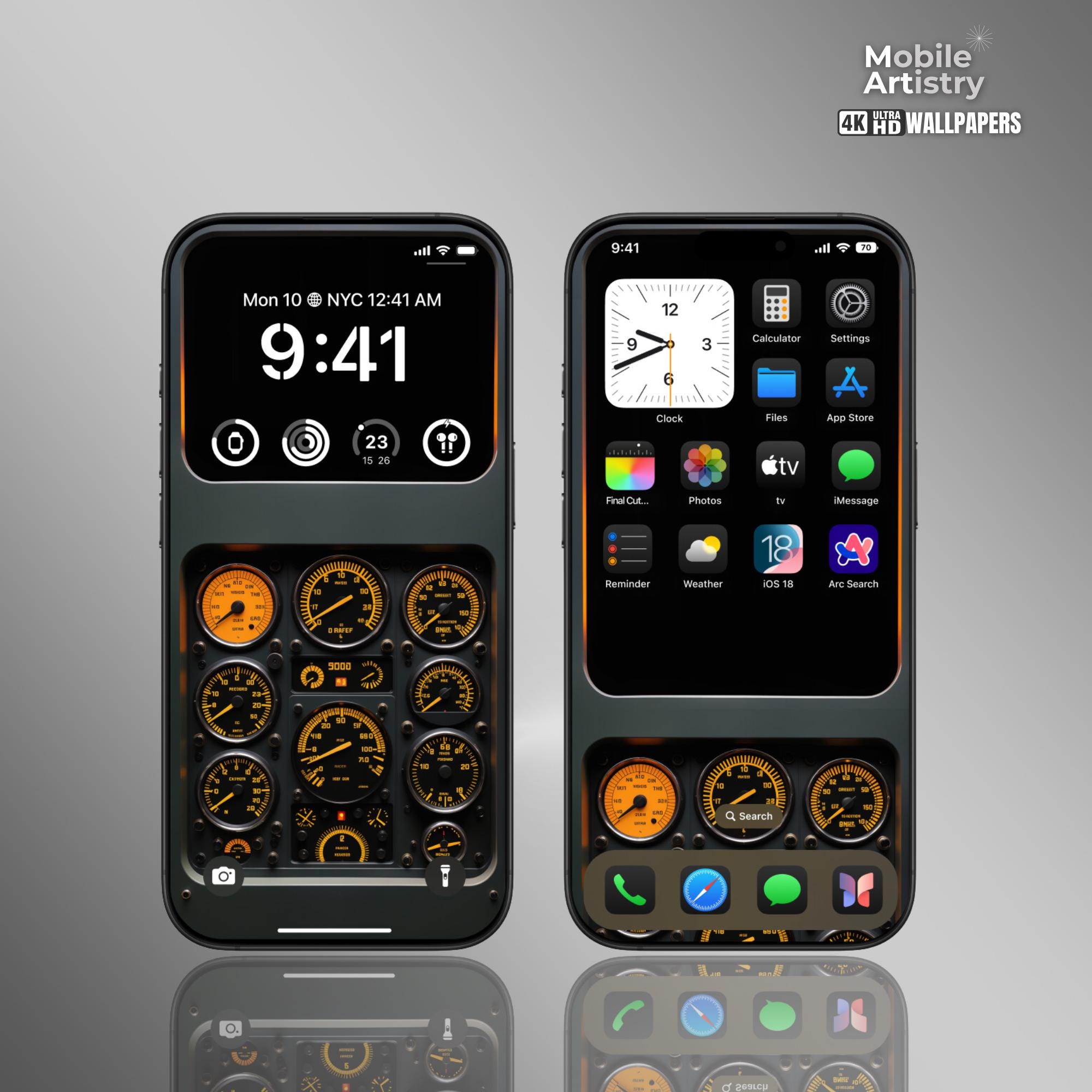 Retro Cockpit iPhone Wallpaper | Vintage Aviation Instrument Background ...