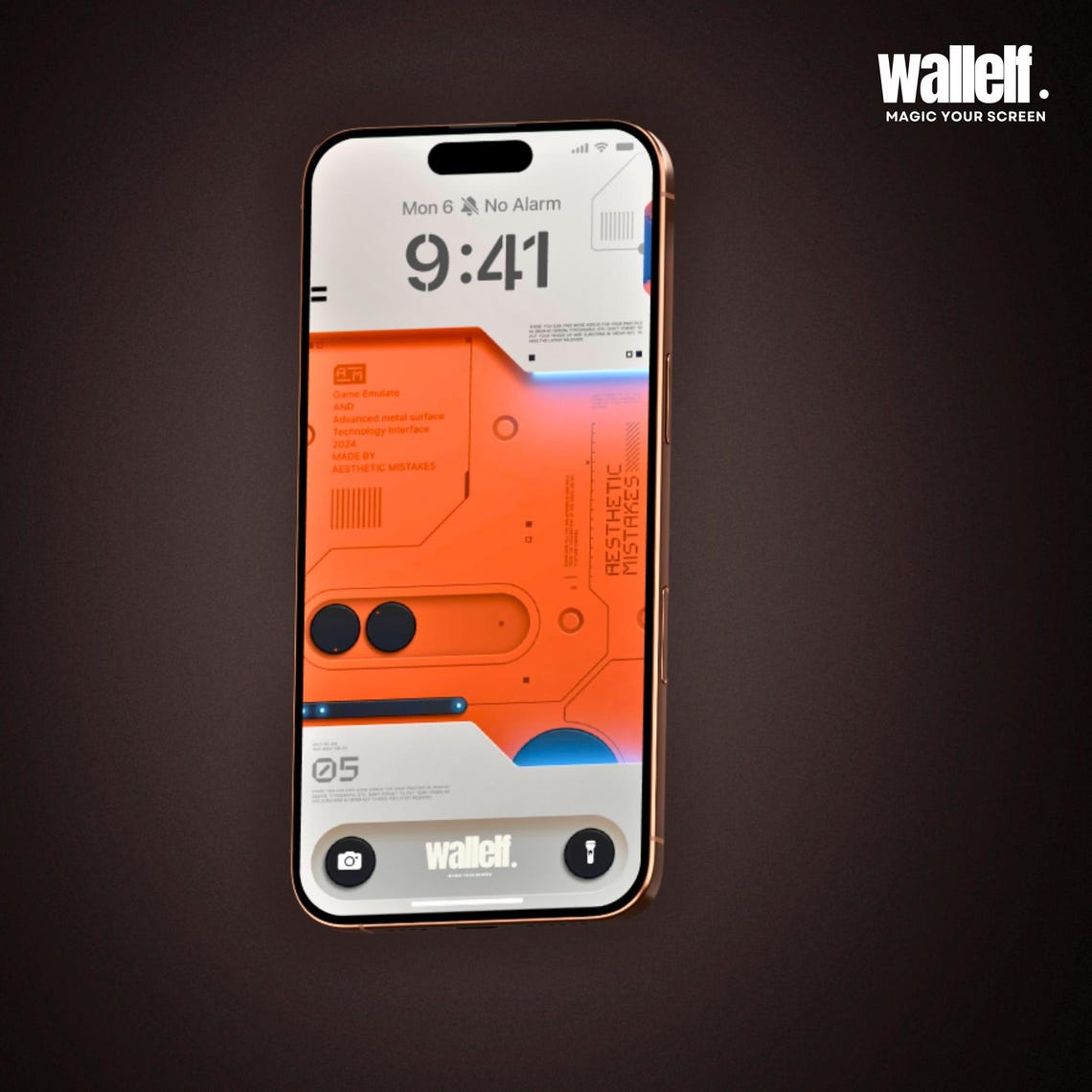 Futuristic Tech Interface Wallpaper Set in Orange | Sci-fi Design for ...