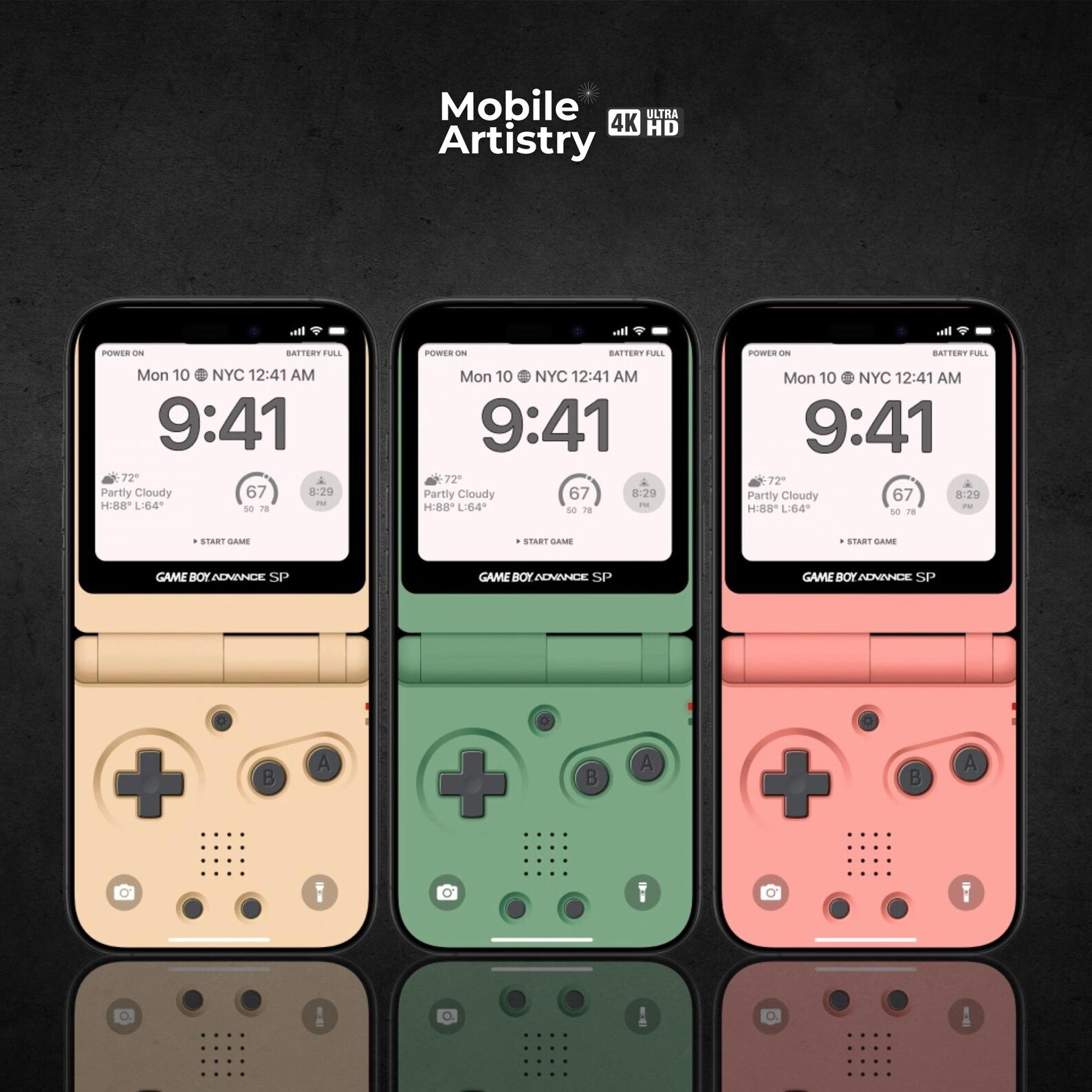 Gameboy Advance SP Flip Phone Wallpapers Pack | 8 Retro Color ...