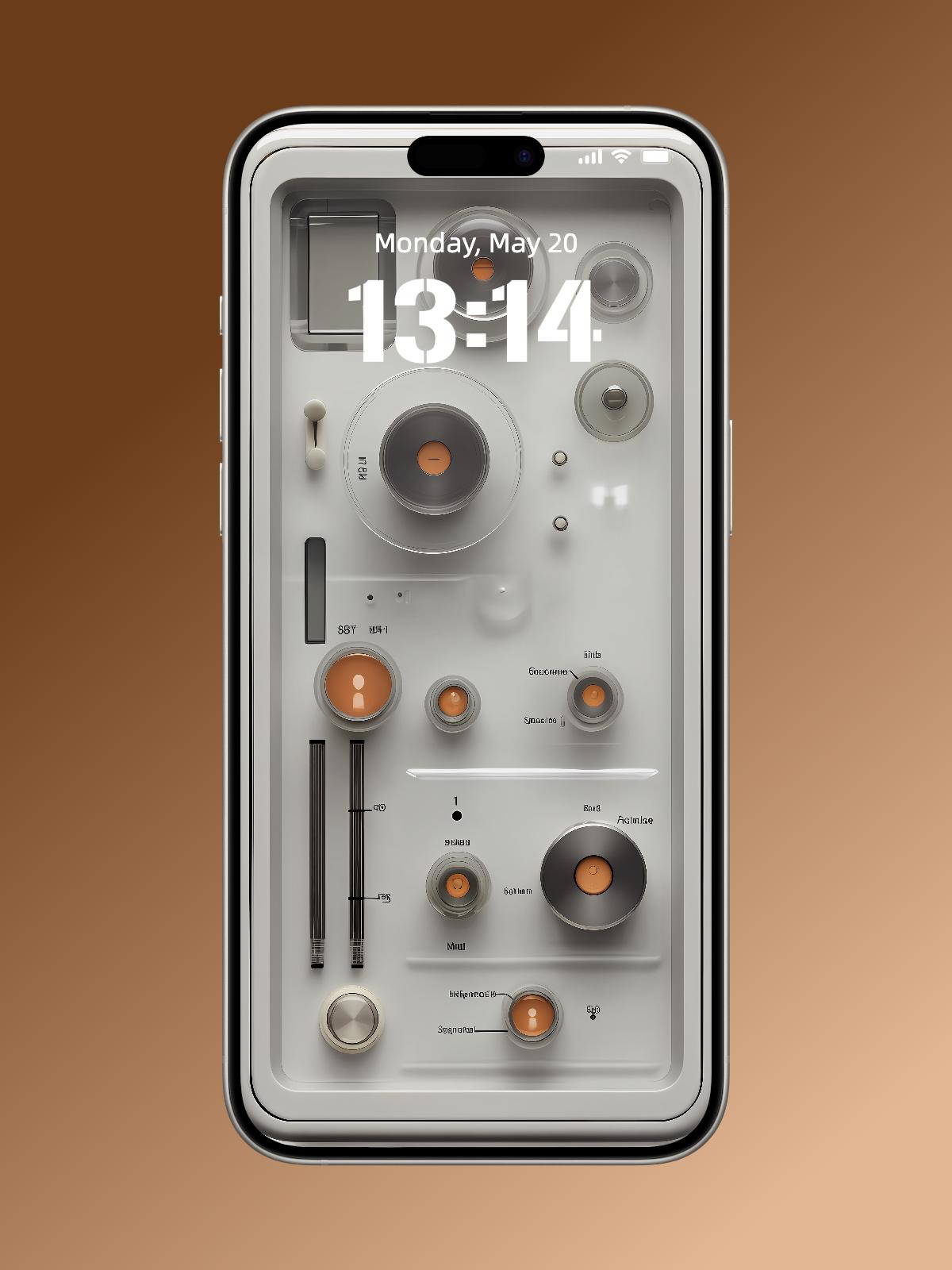 Vintage Control Panel iPhone Wallpaper | 4K Retro Minimalist Design for ...