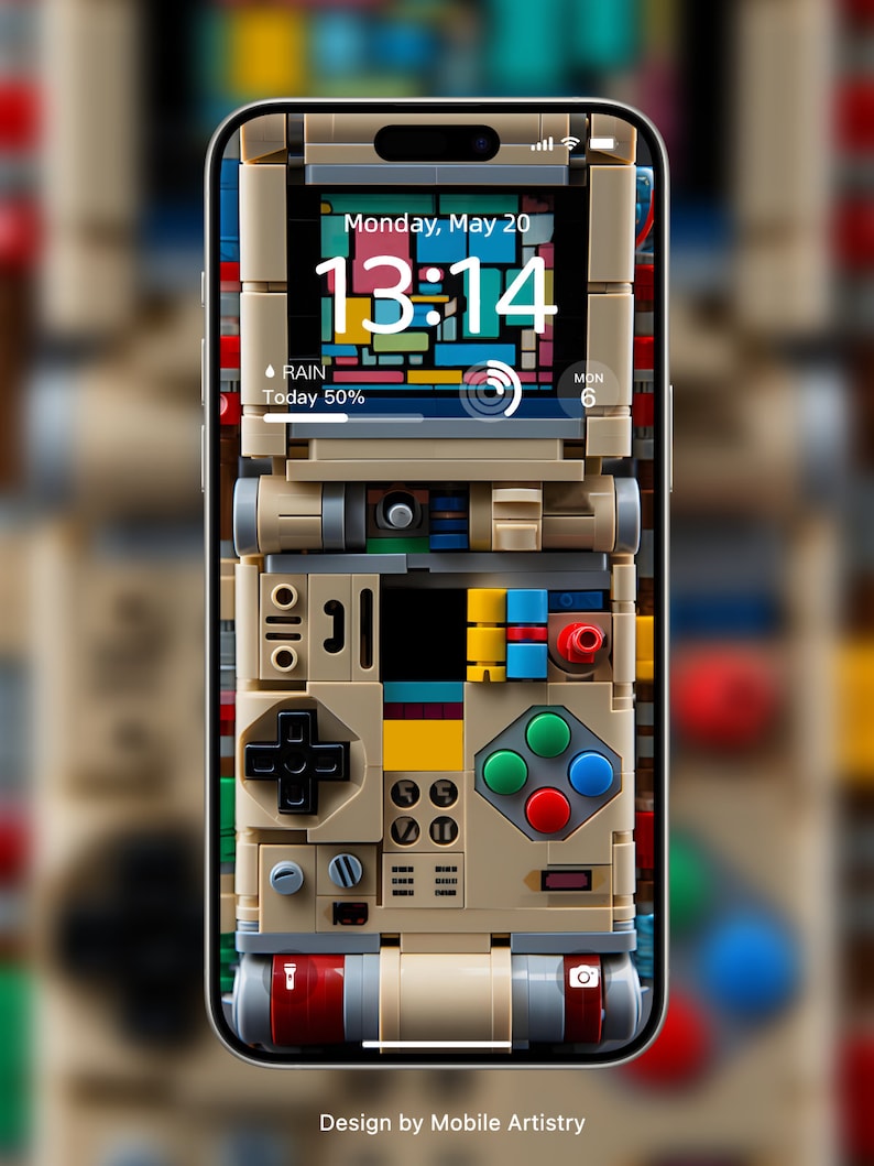 Colorful Retro Gaming Console Mobile Wallpaper - Pixel Art Design - HD ...