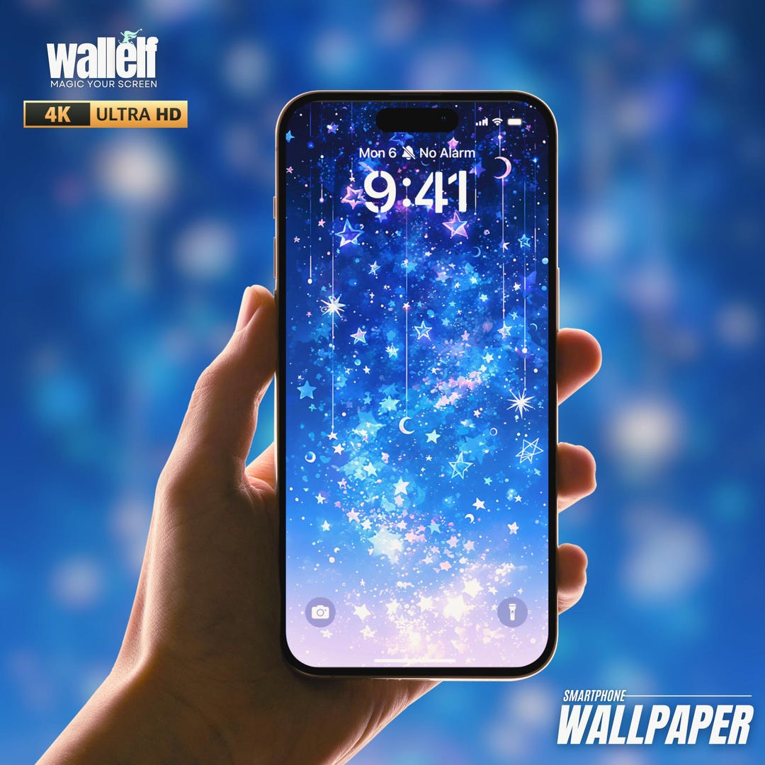 Dreamy Starfall 4K Wallpaper | Celestial Night Sky Background | High ...