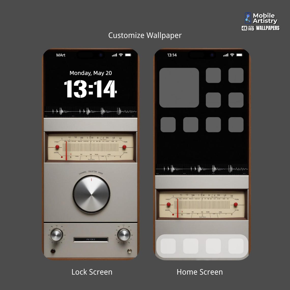 Vintage Radio Dial Phone Wallpaper | 4K HD for iPhone & Android | Retro ...
