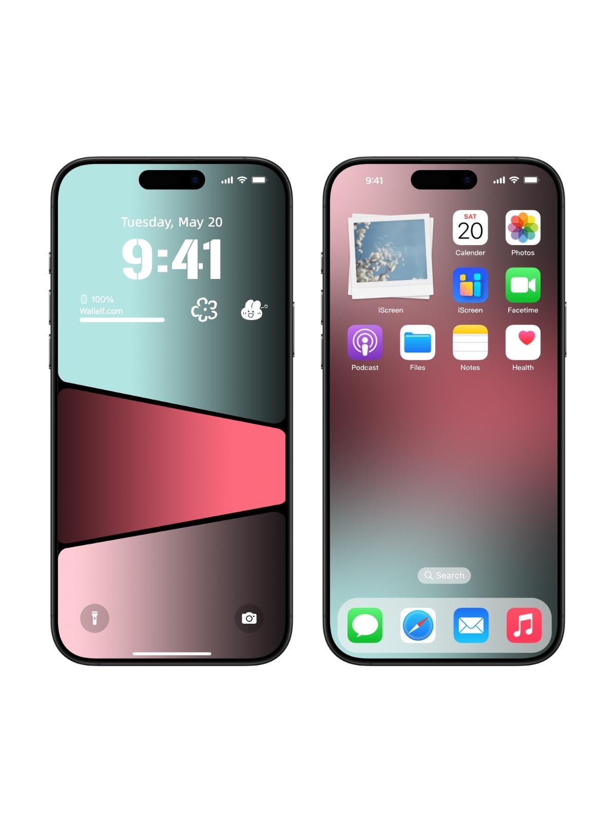 Modern Colorblock iPhone Wallpaper | Red Blue Abstract Ios Lock Screen ...