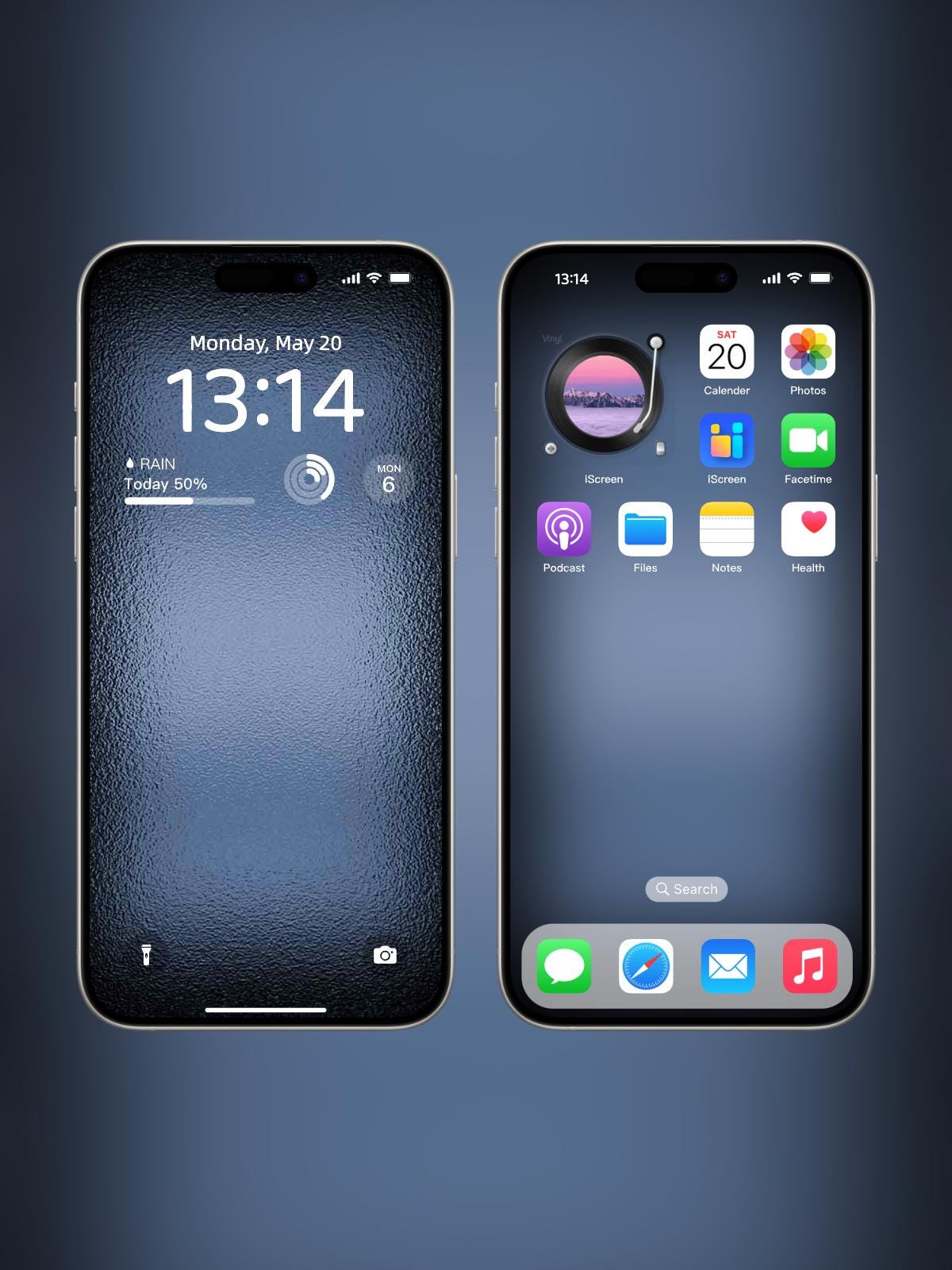 Blue Gradient Phone Wallpaper - High-res PNG - Modern Lock Home Screen ...