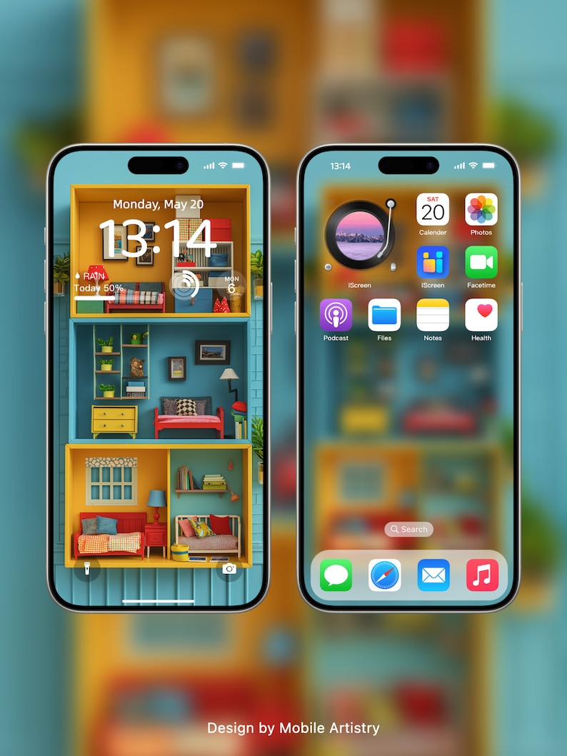 Minimalist Cozy Room Phone Wallpaper | Vibrant Phone Background ...