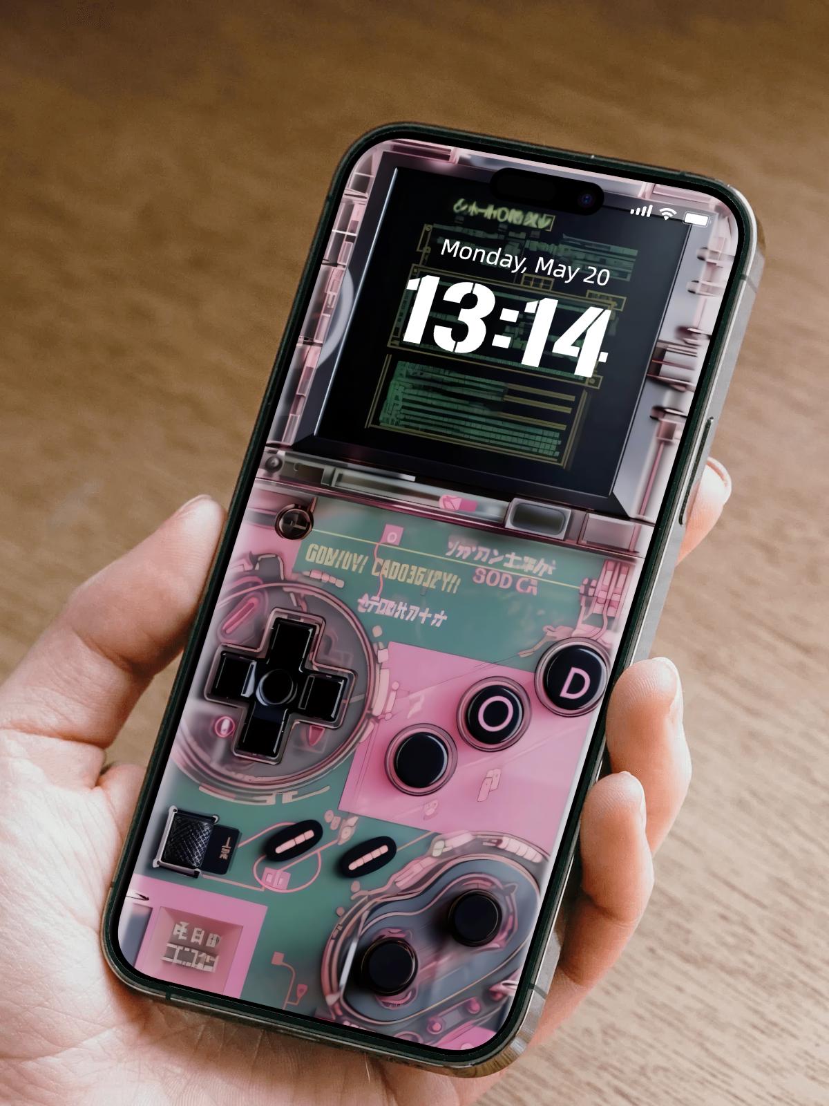 Neon Retro Game Console 4K Ultra HD Phone Wallpaper | Cyberpunk Pink ...