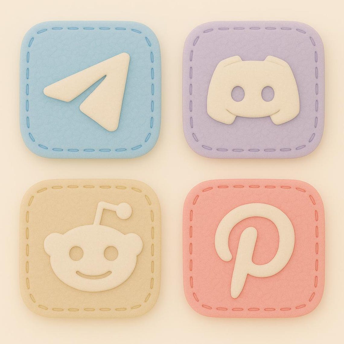 Pastel Felt Stitch App Icons | 159 Icons + 10 Wallpapers (iphone & Ipad ...