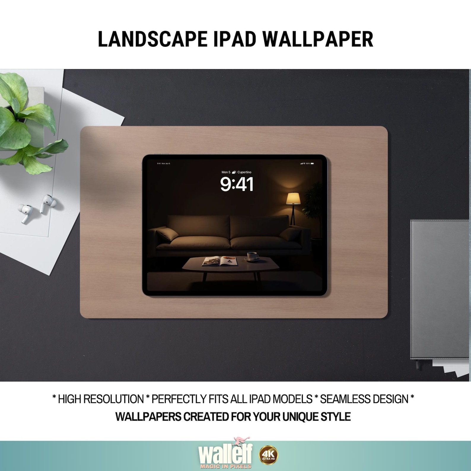 Modern Cozy Living Room iPad Wallpaper | 4K Minimalist Aesthetic iPad ...