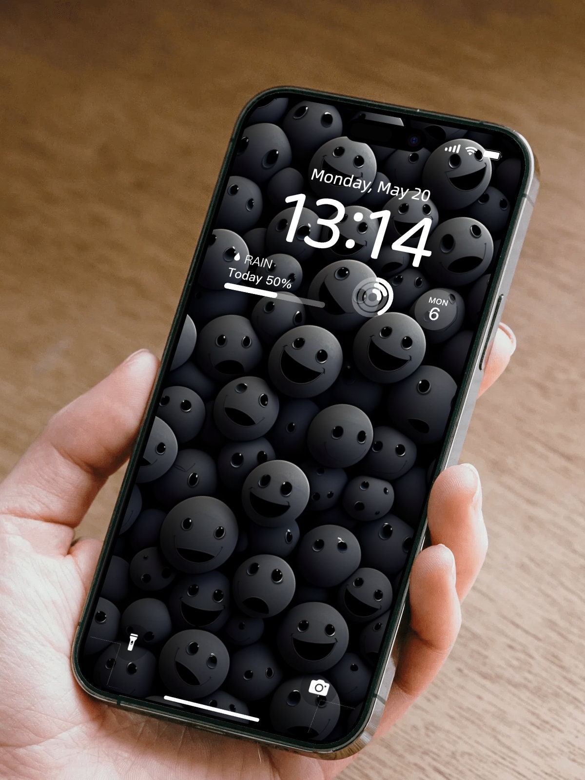 Dark Smiley Faces Phone Wallpaper | Monochrome HD Background (PNG) - Etsy
