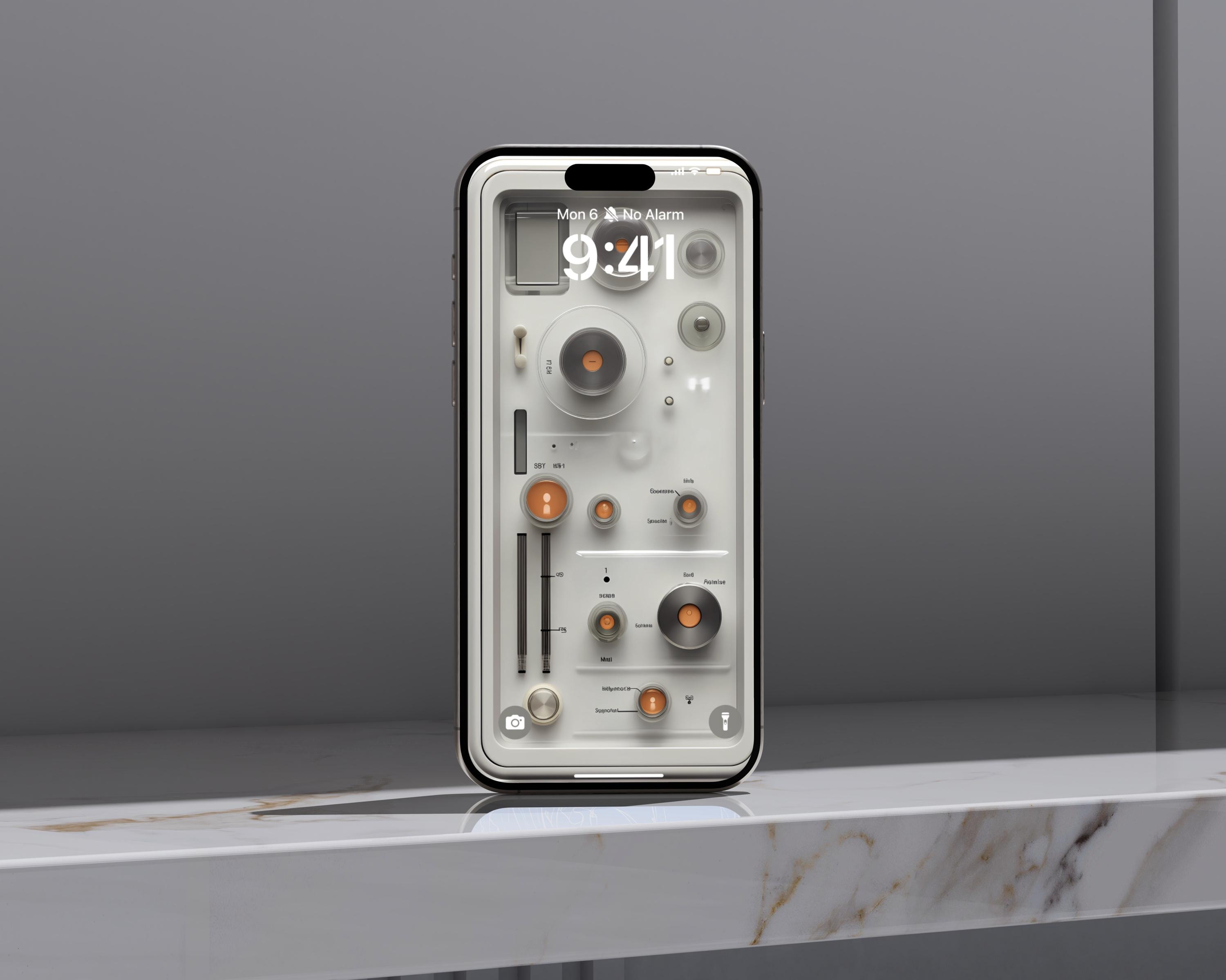 Vintage Control Panel iPhone Wallpaper | 4K Retro Minimalist Design for ...