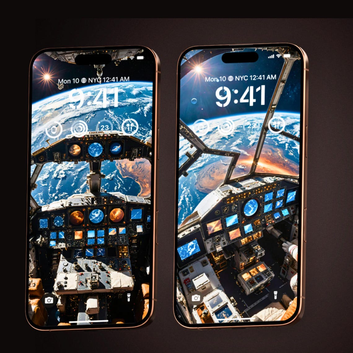 Sci-fi Spaceship Cockpit Wallpaper Set Futuristic 4K Multi-device ...