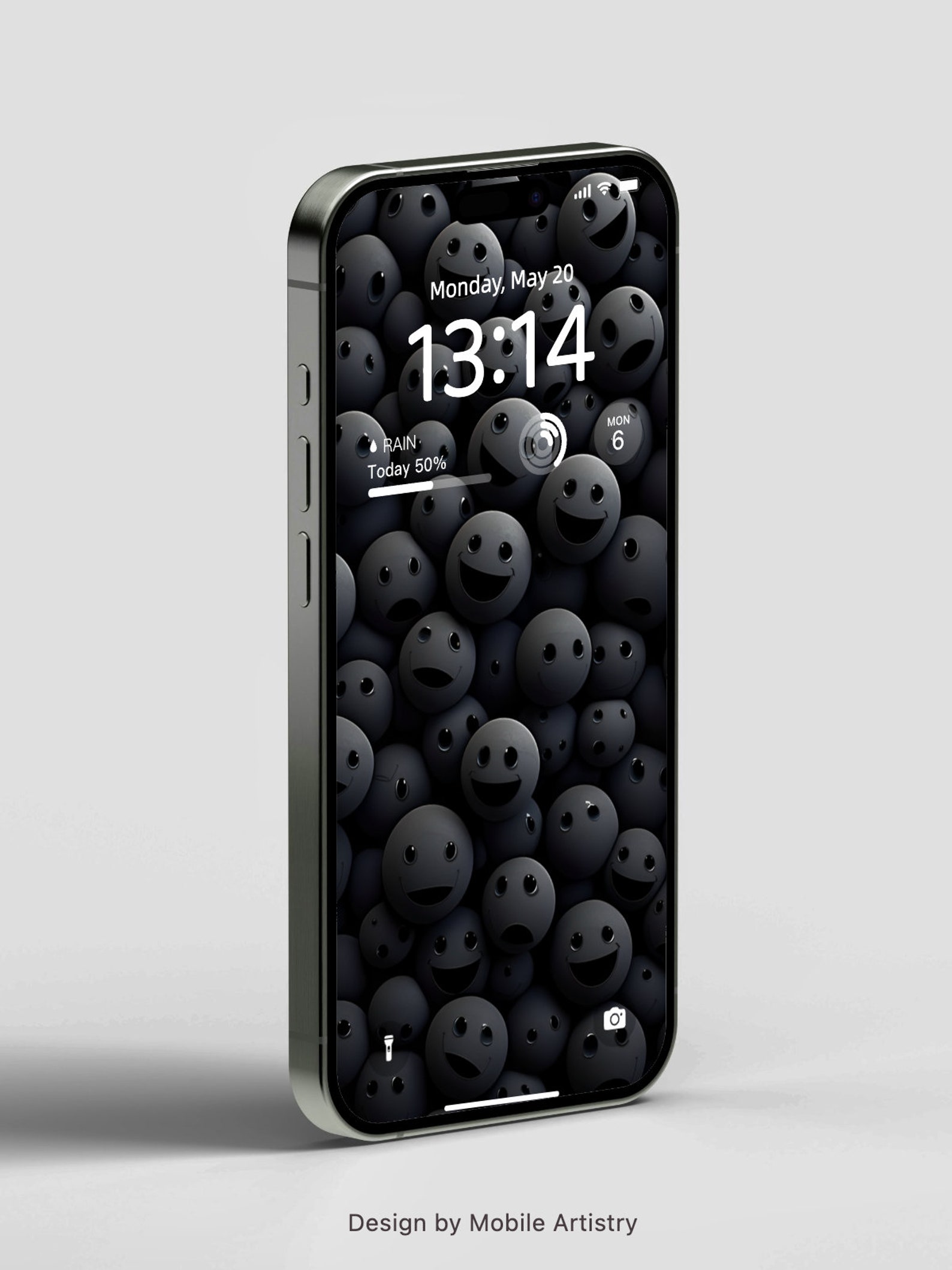 Dark Smiley Faces Mobile Wallpaper | Monochrome Smiley Background | HD ...