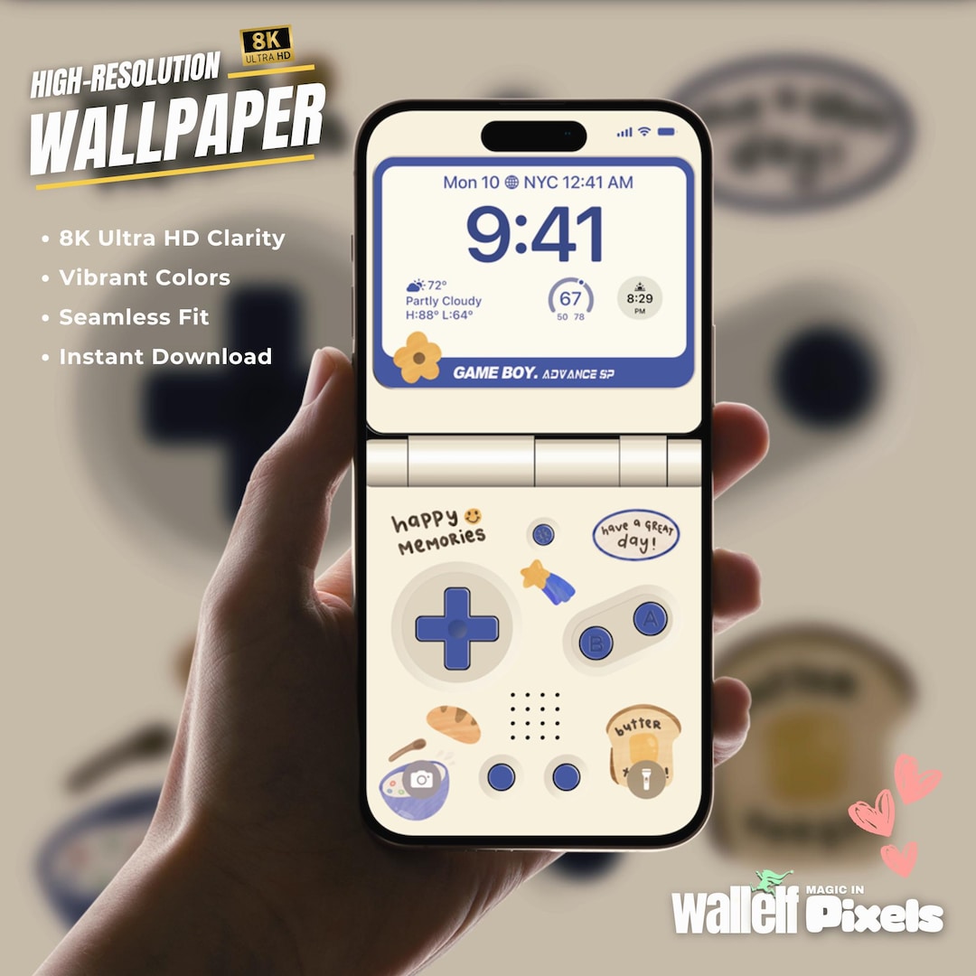 Retro Game Console iPhone Wallpaper | Cute Handheld Gaming Lock Screen ...