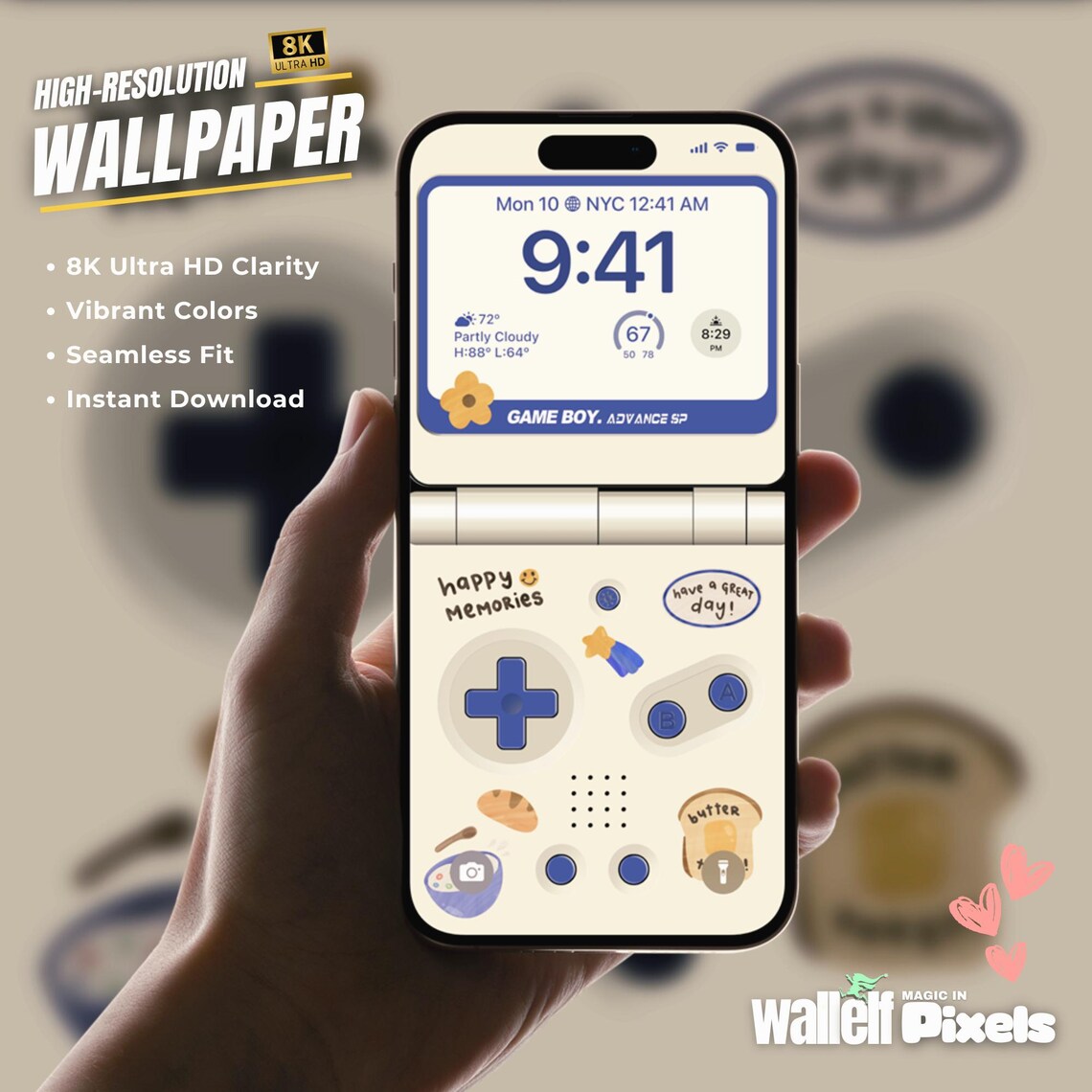 Retro Game Console iPhone Wallpaper | Cute Handheld Gaming Lock Screen ...