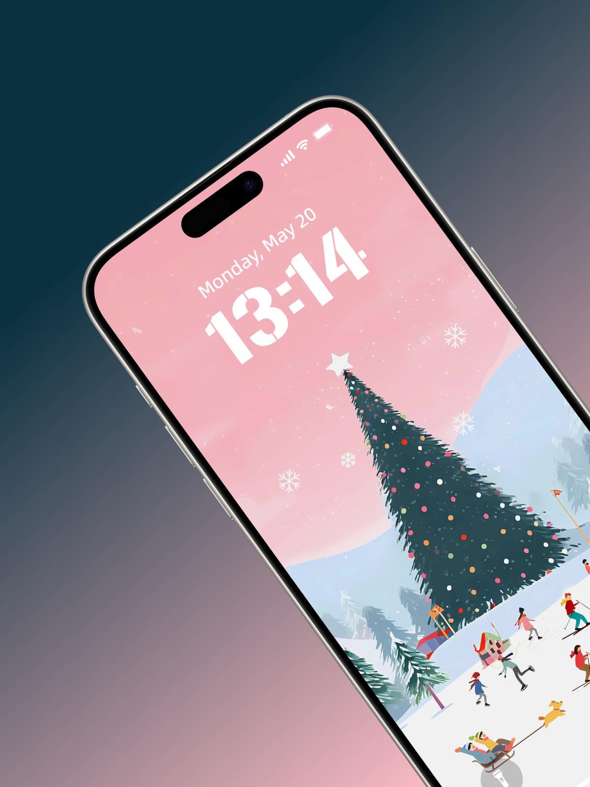 Christmas Tree Village 4K Wallpaper | Festive Digital Background for ...