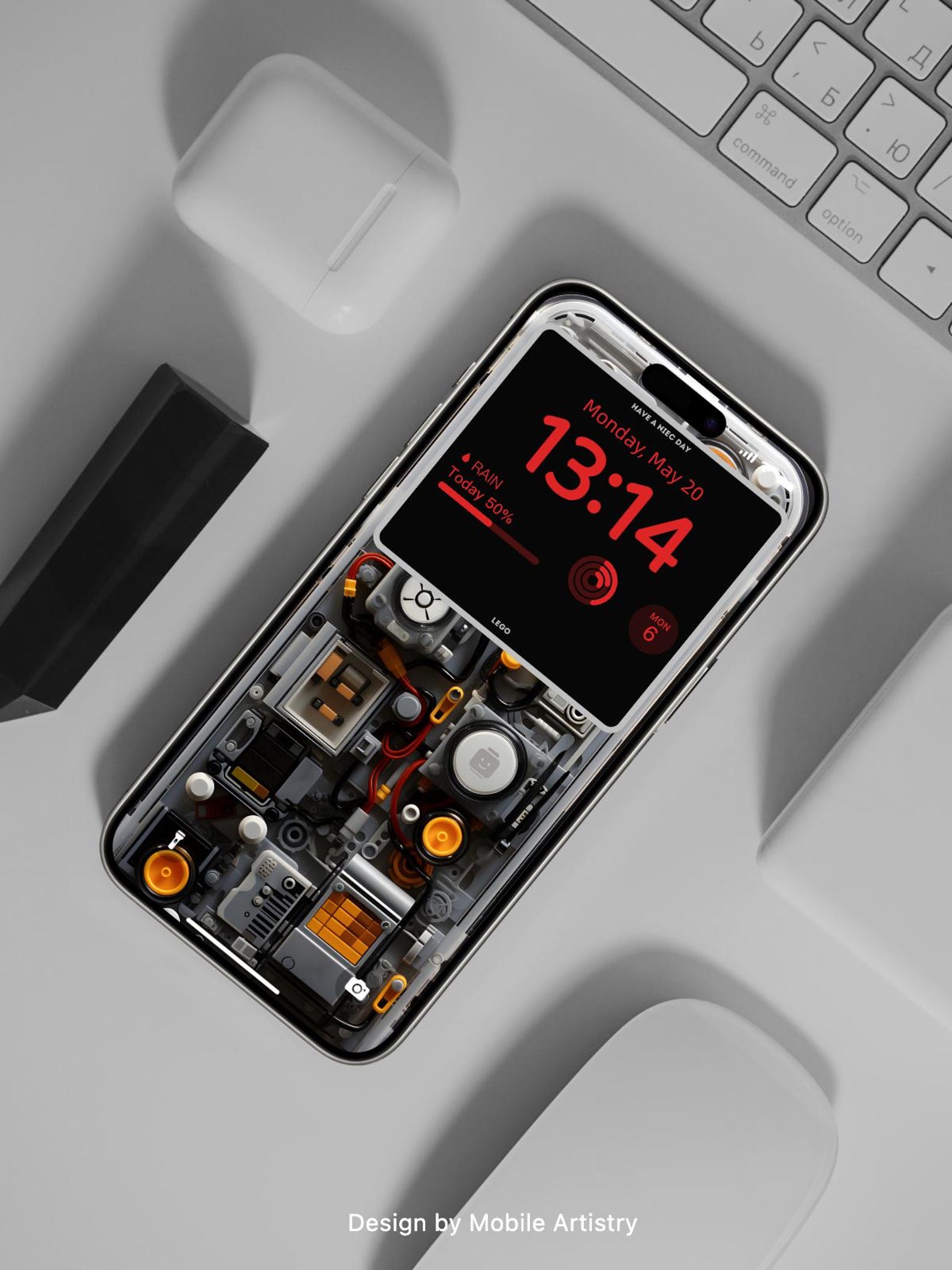 Futuristic Transparent Circuit Board Phone Wallpaper - High-res PNG ...