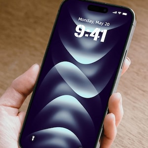 Dark Blue Glow iPhone Wallpaper | Abstract Neon Lock Screen | Minimal ...
