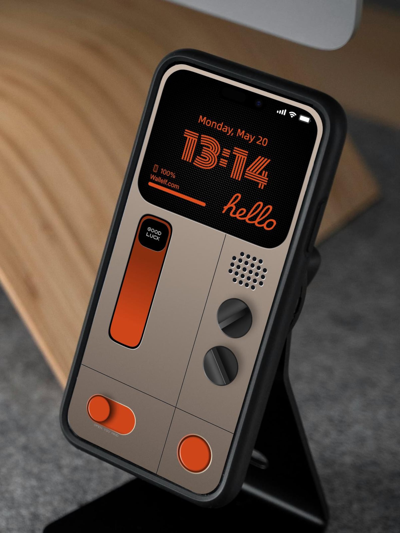 Vintage Retro Audio Control Wallpaper Set for iPhone Android Lock ...