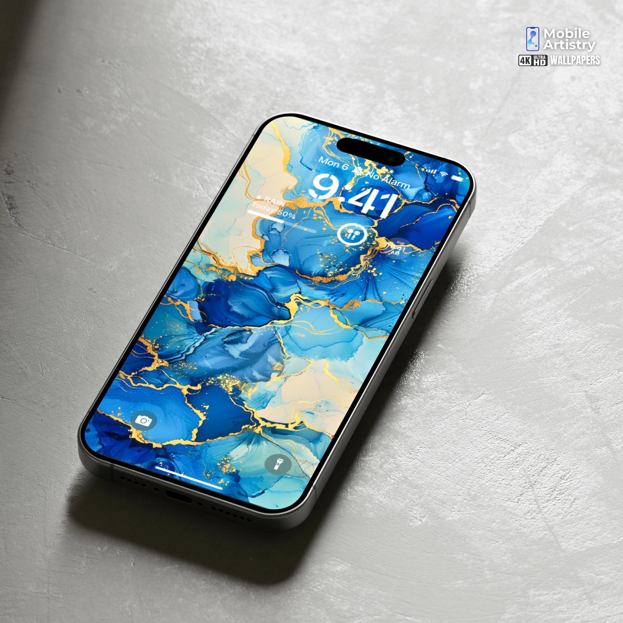 Abstract Blue Marble Phone Wallpaper Set | 4K Ocean-inspired Aesthetic ...