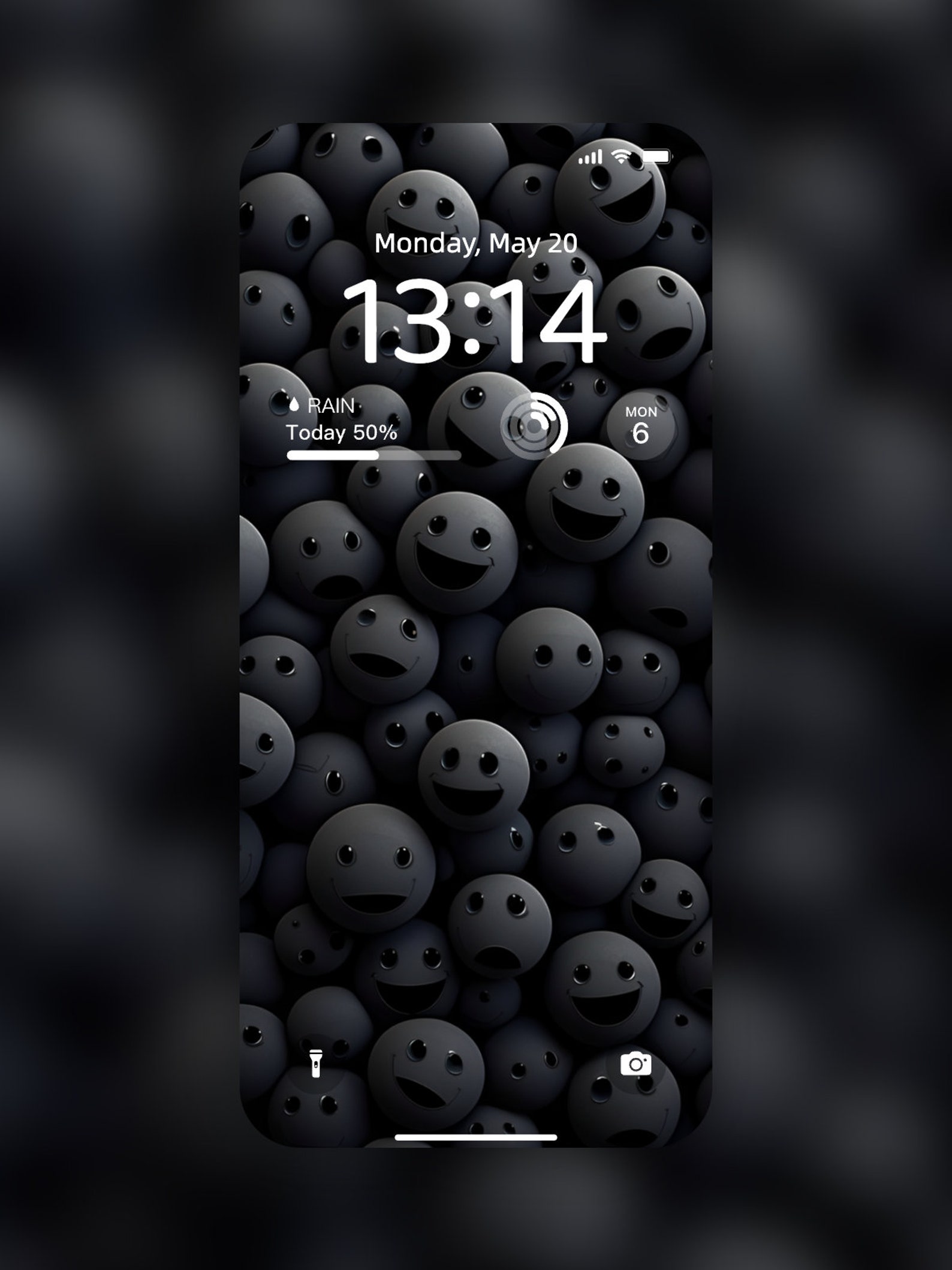 Dark Smiley Faces Mobile Wallpaper | Monochrome Smiley Background | HD ...