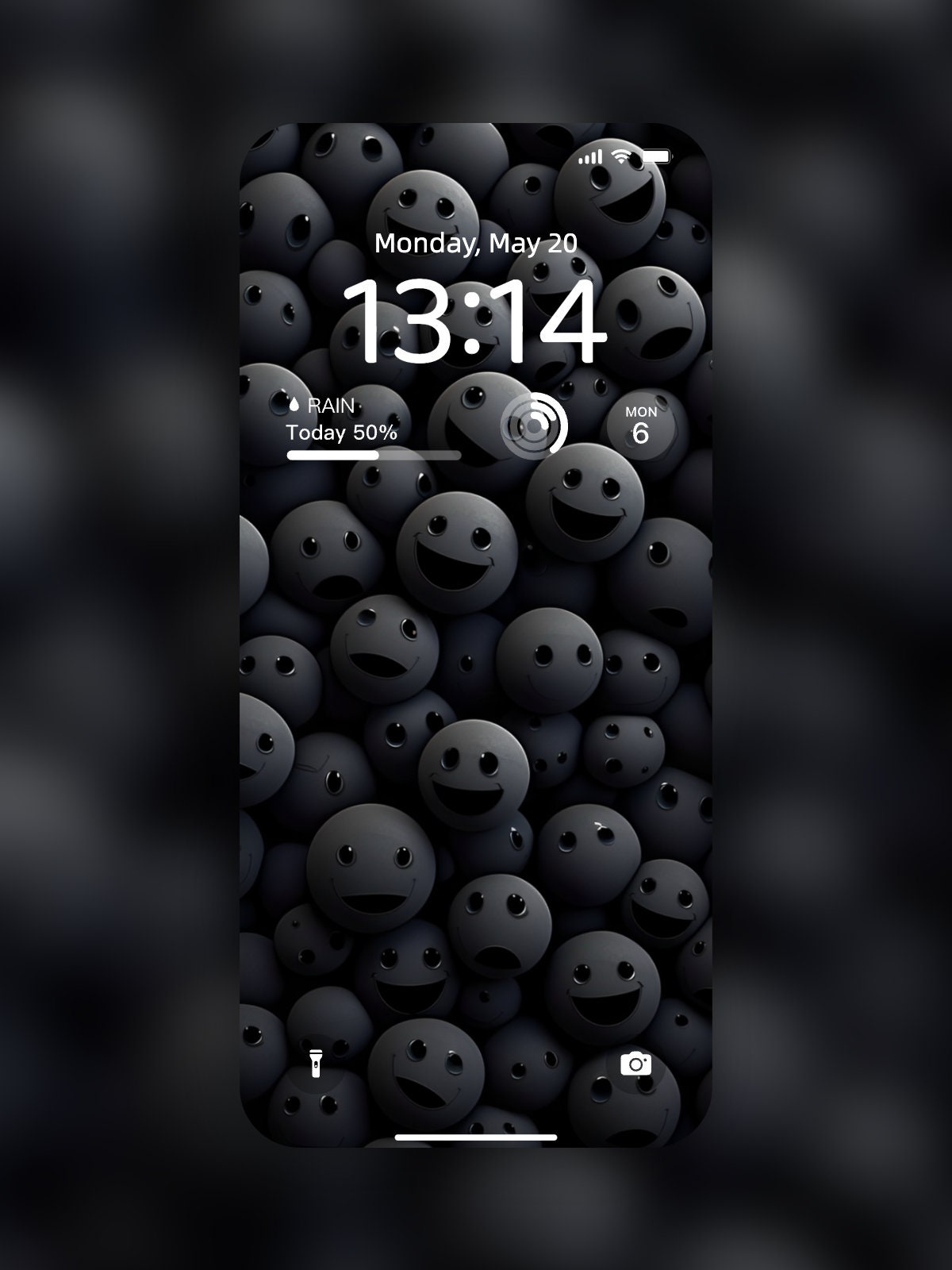 Dark Smiley Faces Mobile Wallpaper | Monochrome Smiley Background | HD ...