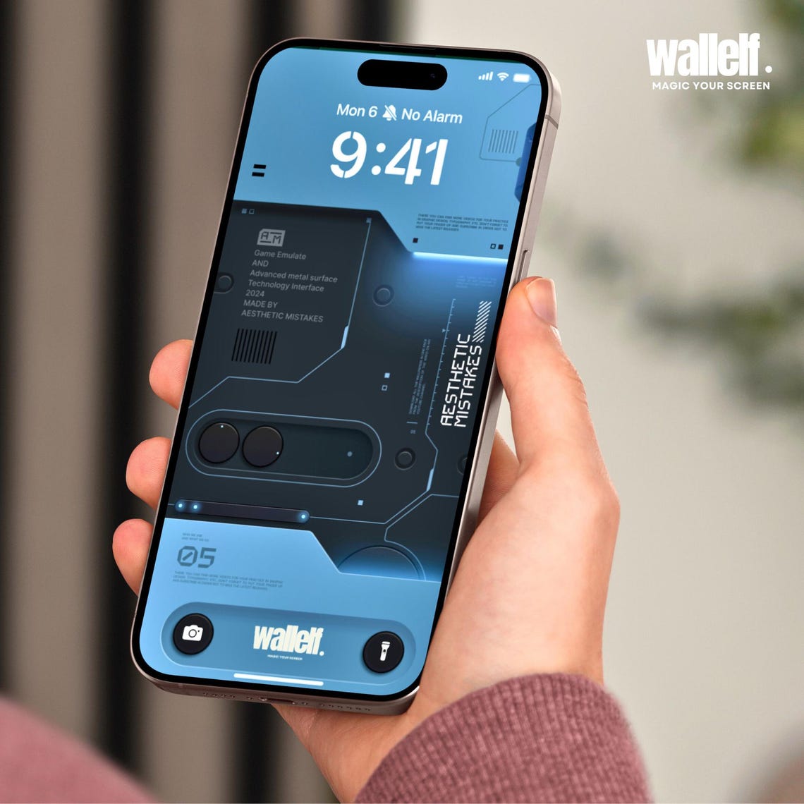 Futuristic Blue Tech Interface Wallpaper | 4K Lock Screen & Custom Blur ...