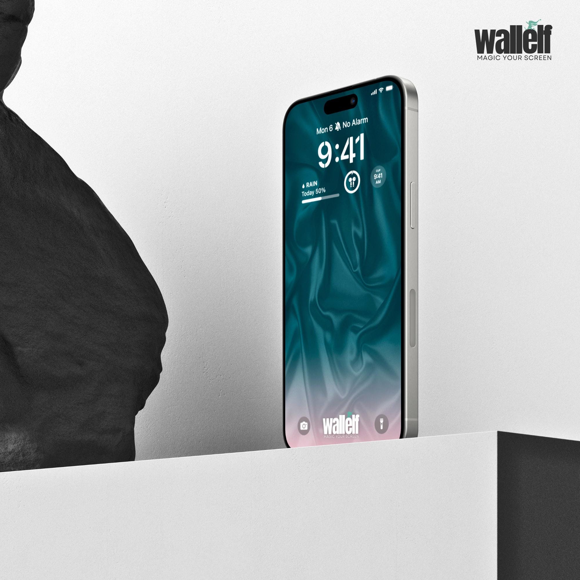 Silk Texture Teal Wallpaper Set for iPhone Android Elegant Satin Design ...