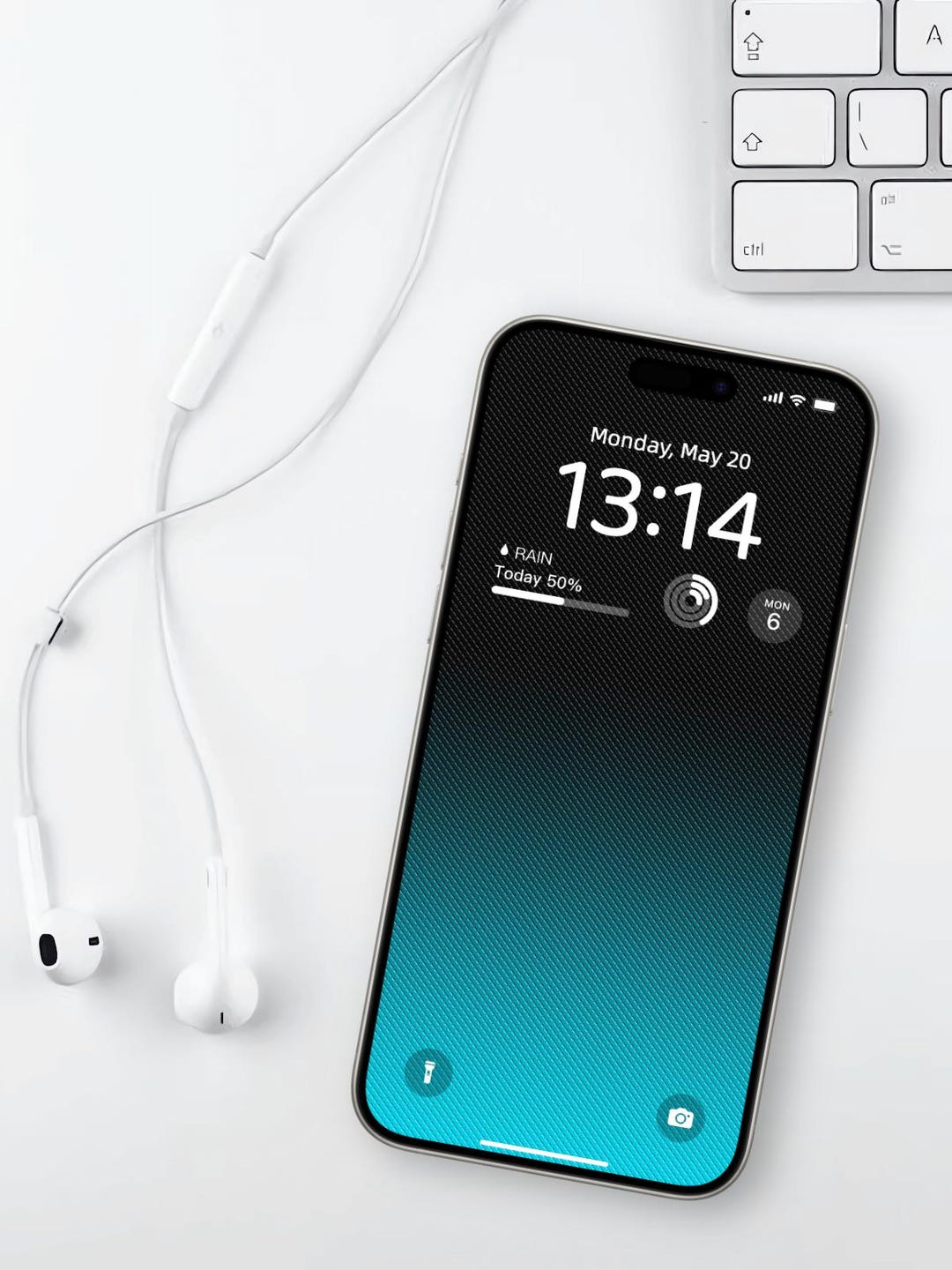 Teal Gradient Phone Wallpaper - High-res PNG for Modern Aesthetic Lock ...