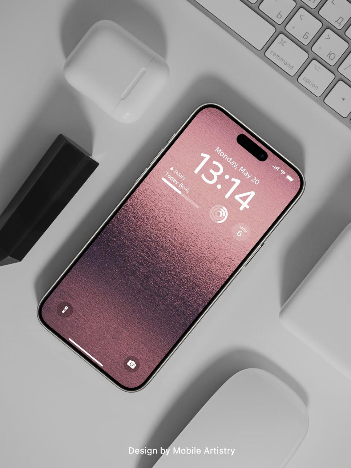 Modern Red Gradient Phone Wallpaper High-res PNG Aesthetic Lock Home ...