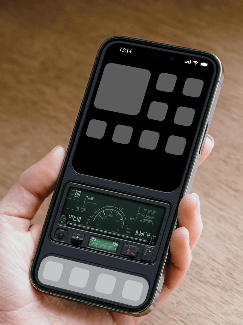 Retro Aviation Cockpit Dashboard Phone Wallpaper | Futuristic Green HUD ...
