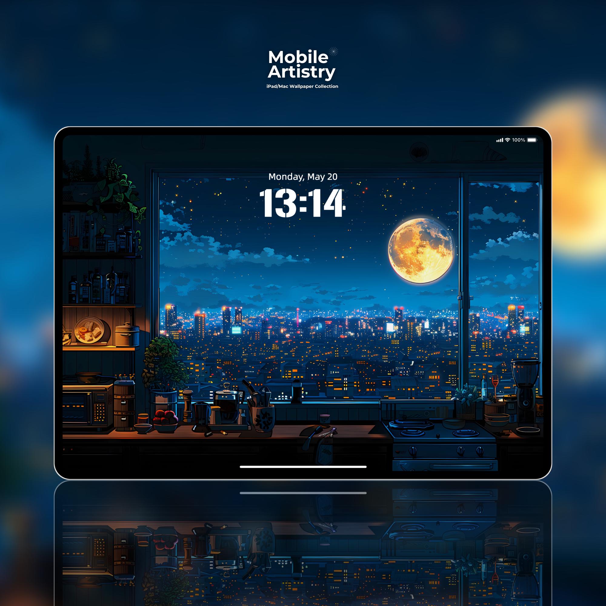 City Night View Tablet Wallpapers Cozy Urban Skyline Window Views for ...